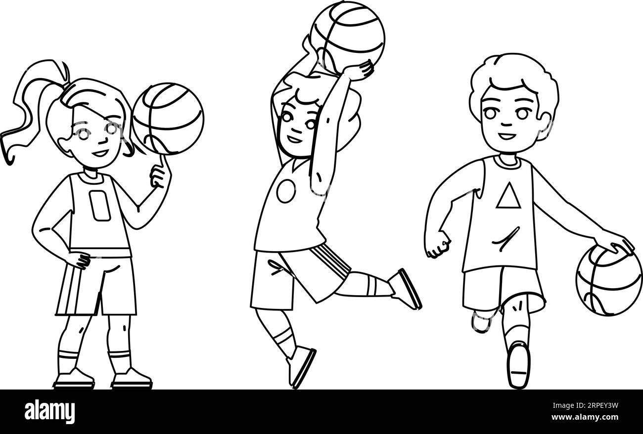 basketball kid vector Stock Vector Image & Art - Alamy