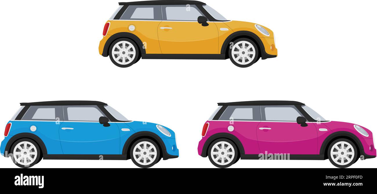 Orange mini car Stock Vector Images - Alamy
