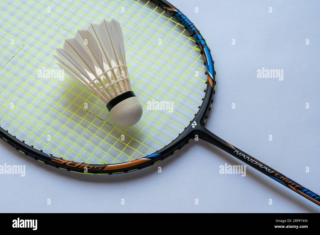 Doha, Qatar - August 4, 2023: Yonex badminton rackets and shuttlecock ...