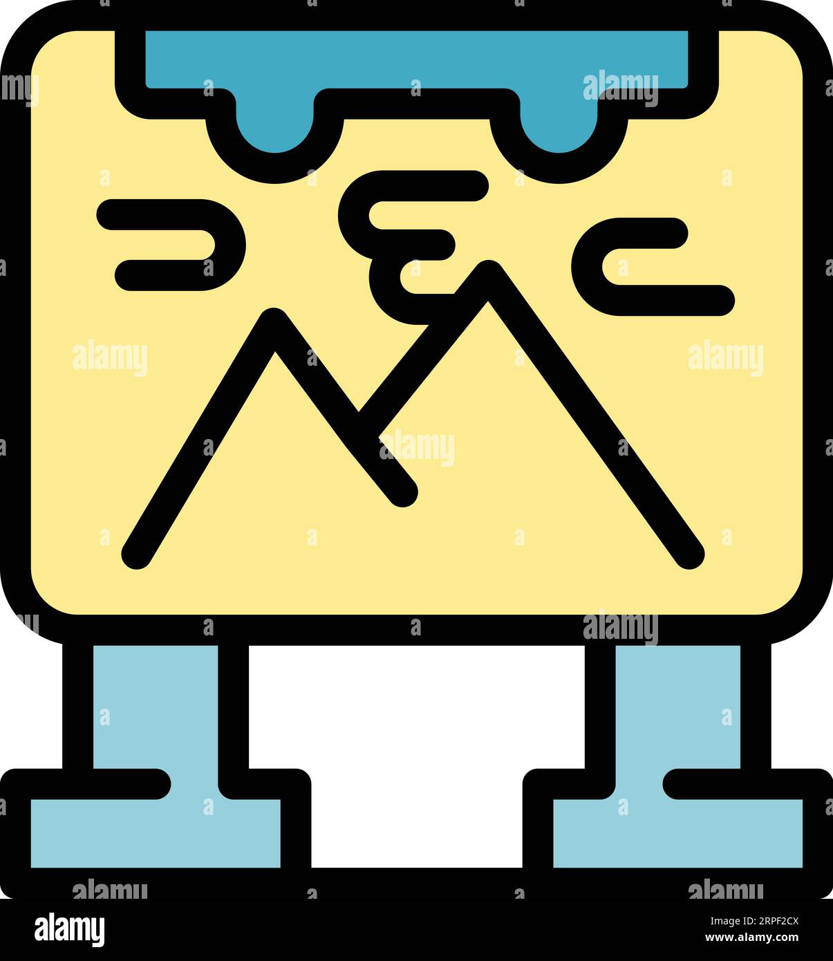 Image Banner Icon Outline Vector Plotter Machine Digital Screen Color Flat Stock Vector Image