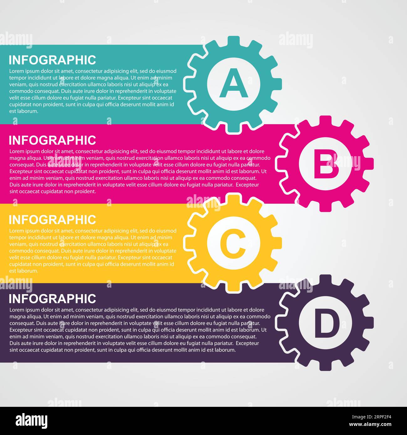 Infographic design style colorful gears Royalty Free Vector Stock ...
