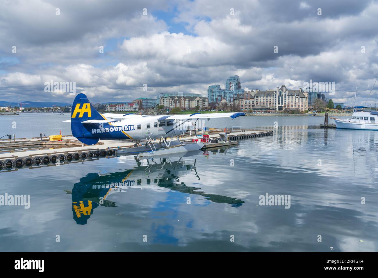 The Harbour Air seaplane base in Victoria, Vancouver Island, British ...