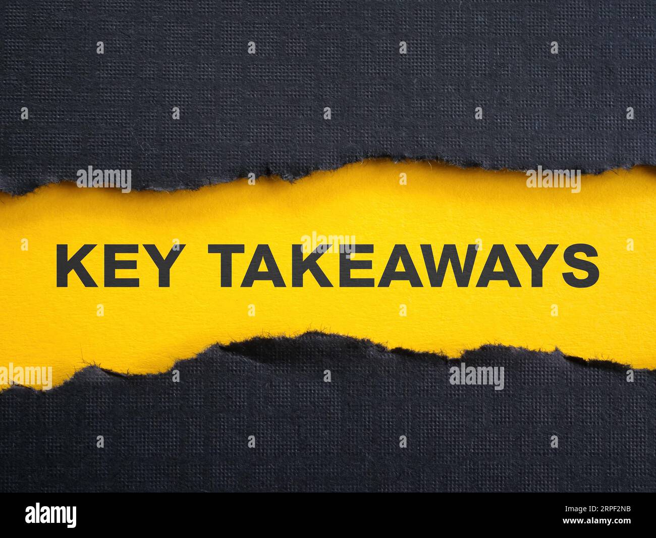A torn piece of paper and inscription key takeaways Stock Photo - Alamy