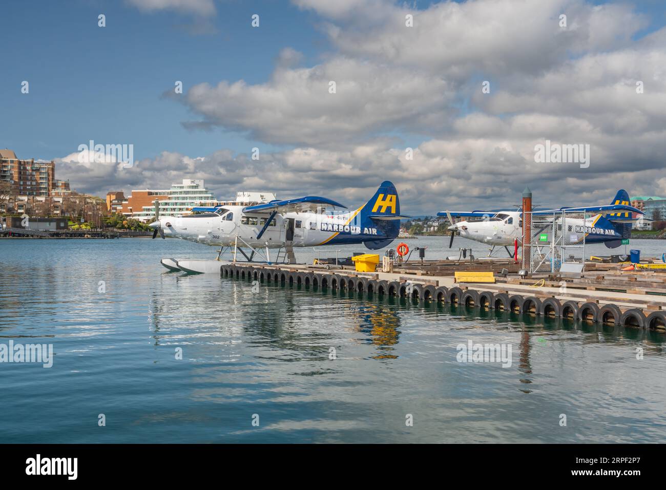 The Harbour Air seaplane base in Victoria, Vancouver Island, British ...