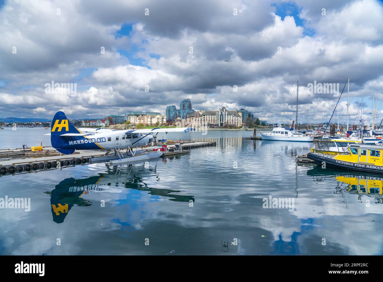 The Harbour Air seaplane base in Victoria, Vancouver Island, British ...