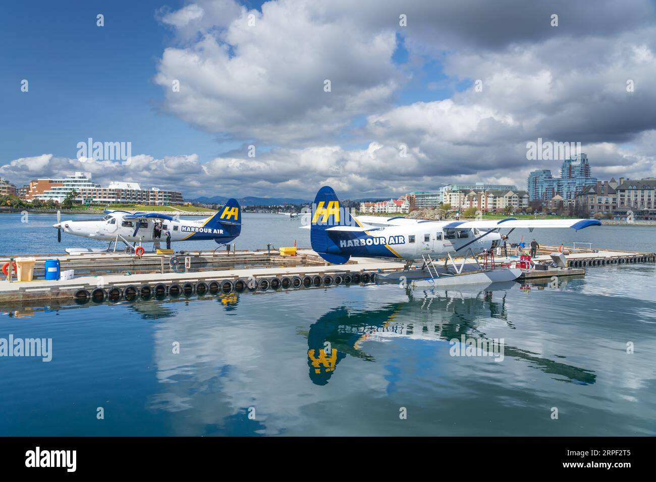 The Harbour Air seaplane base in Victoria, Vancouver Island, British ...