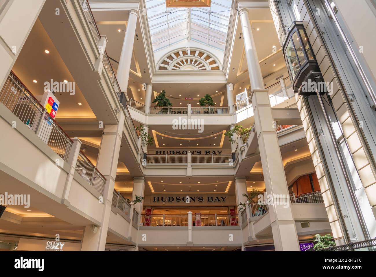 Interior of the Hudson's Bay Mall at the Bay Center Shopping Center in ...