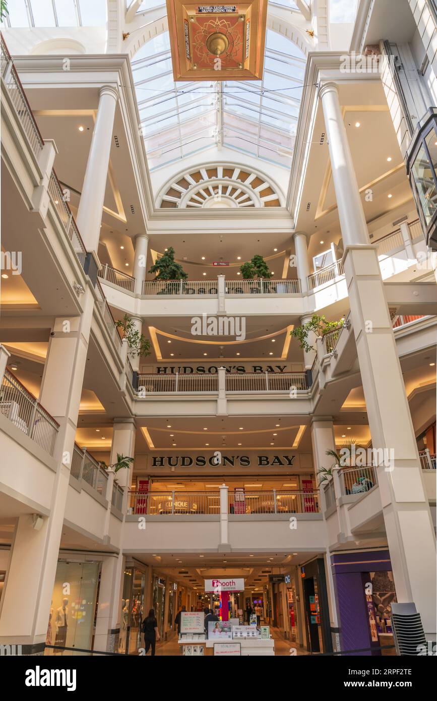 Interior of the Hudson's Bay Mall at the Bay Center Shopping Center in ...