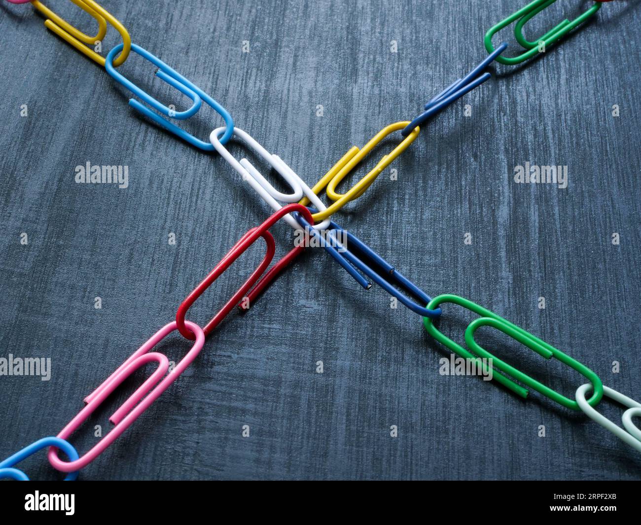 Connected colorful paper clips as a symbol of diversity and inclusion ...