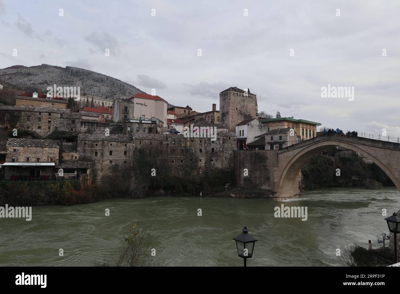 Old town with the Stari Most (Old Bridge) in Mostar, Bosnia and ...