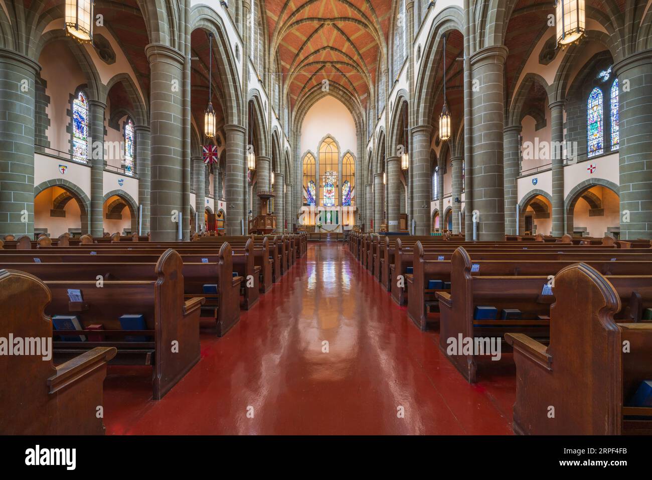Interior architecture of the Christ Church Cathedral in Victoria ...