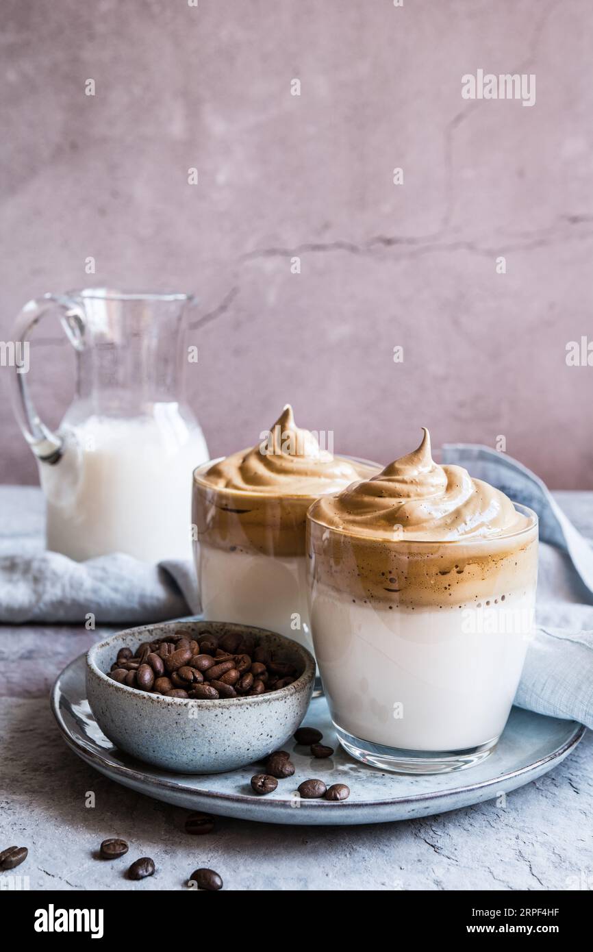 Dalgona whipped coffee dairy hi-res stock photography and images - Alamy