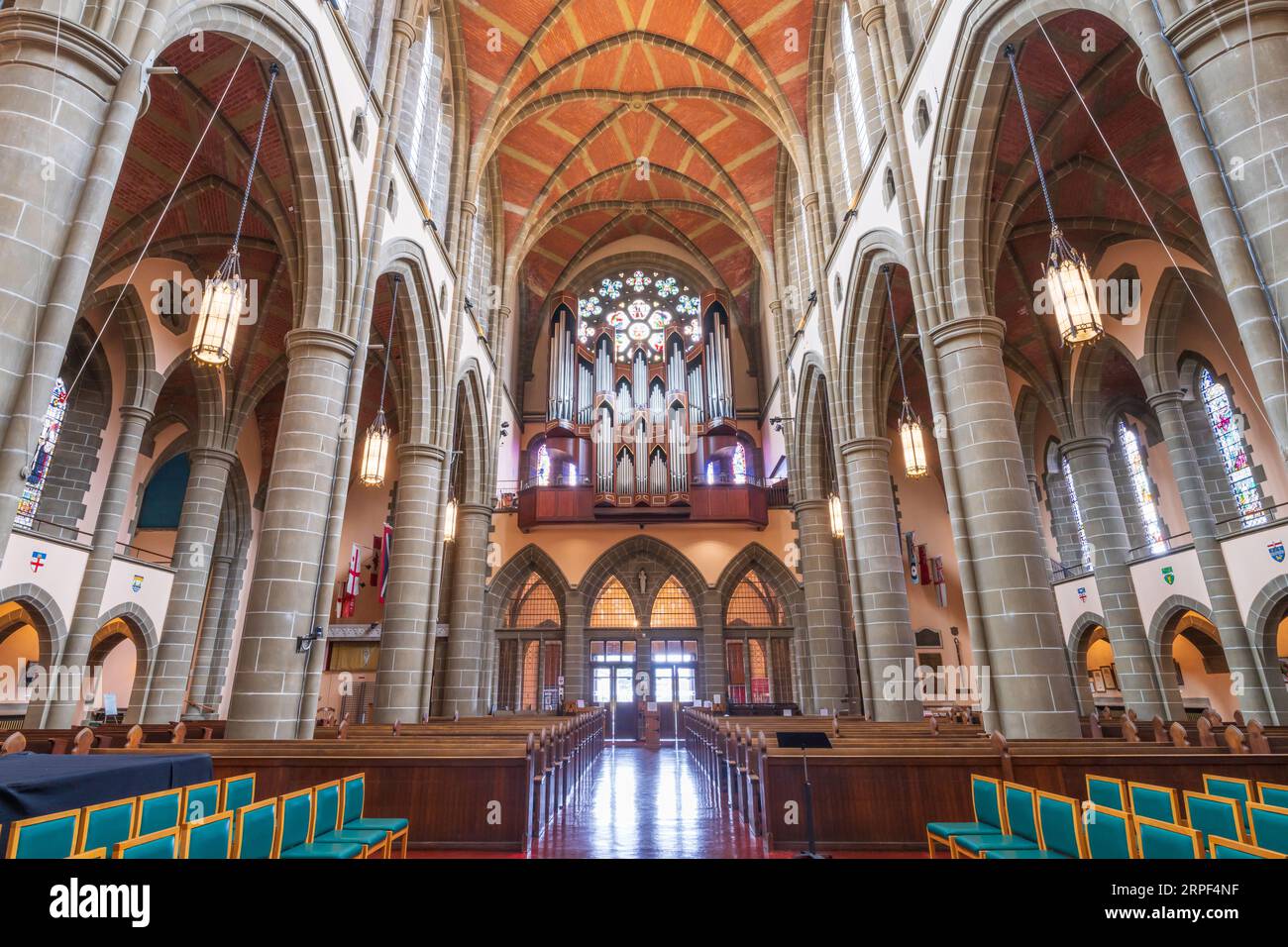Interior architecture of the Christ Church Cathedral in Victoria ...