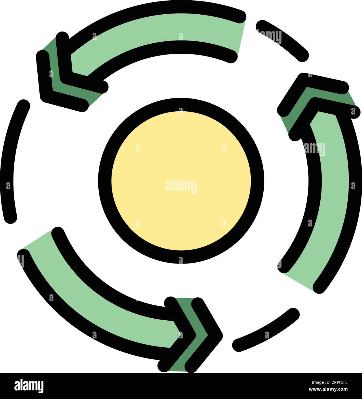 Eco cycle icon outline vector. Station energy. Alternative energy color ...