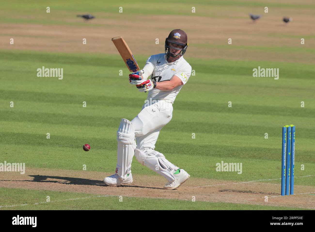 London, UK. 4th Sep, 2023. Surrey's Dan Worrall batting as Surrey take ...