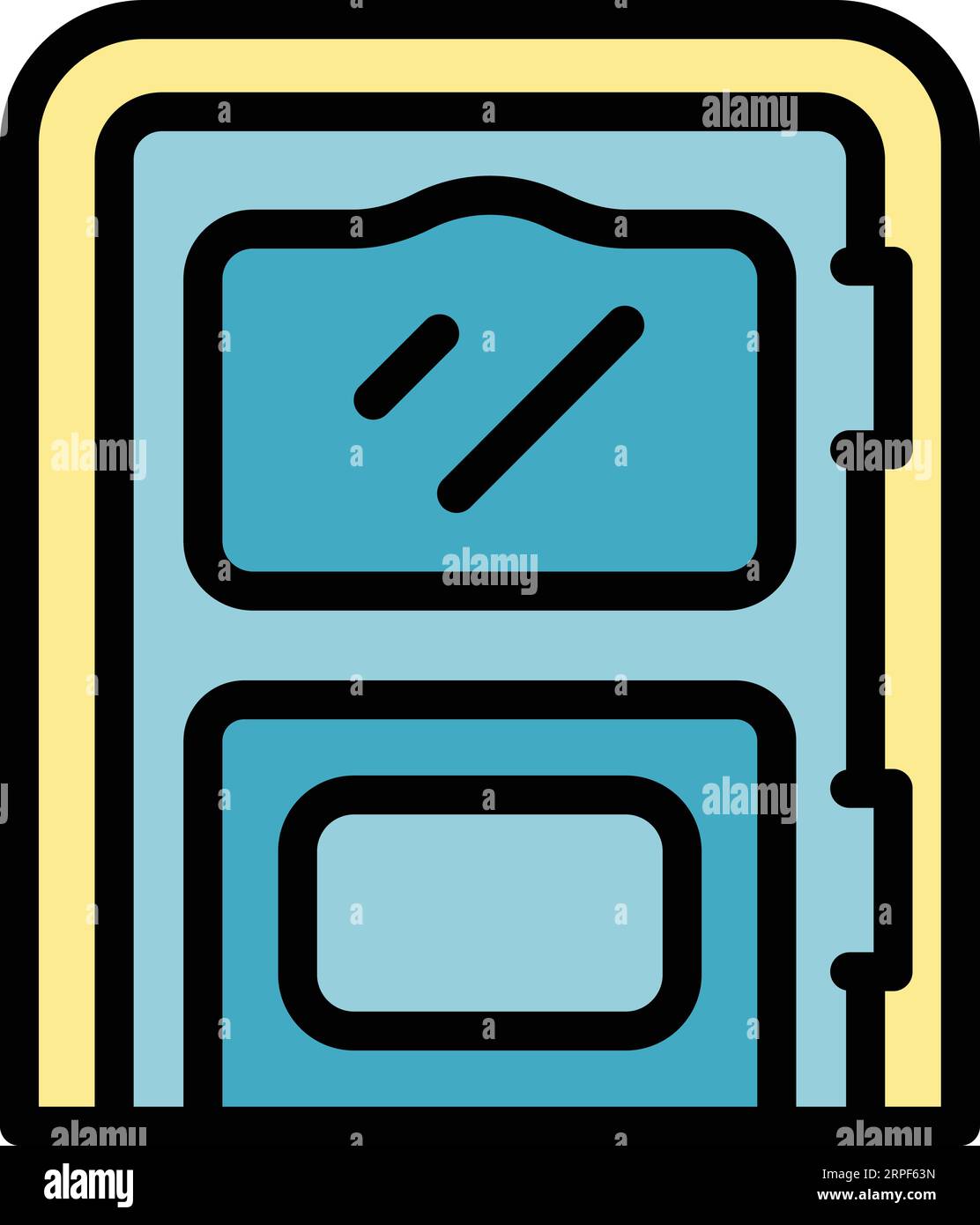 Interior door icon outline vector. Front home. Wall house color flat ...