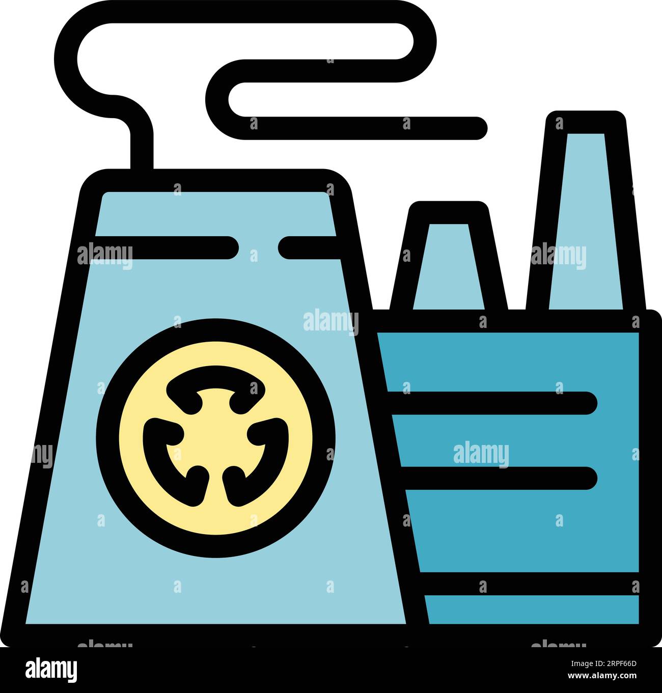 Fuel power plant icon outline vector. Station energy. Eco cycle color ...