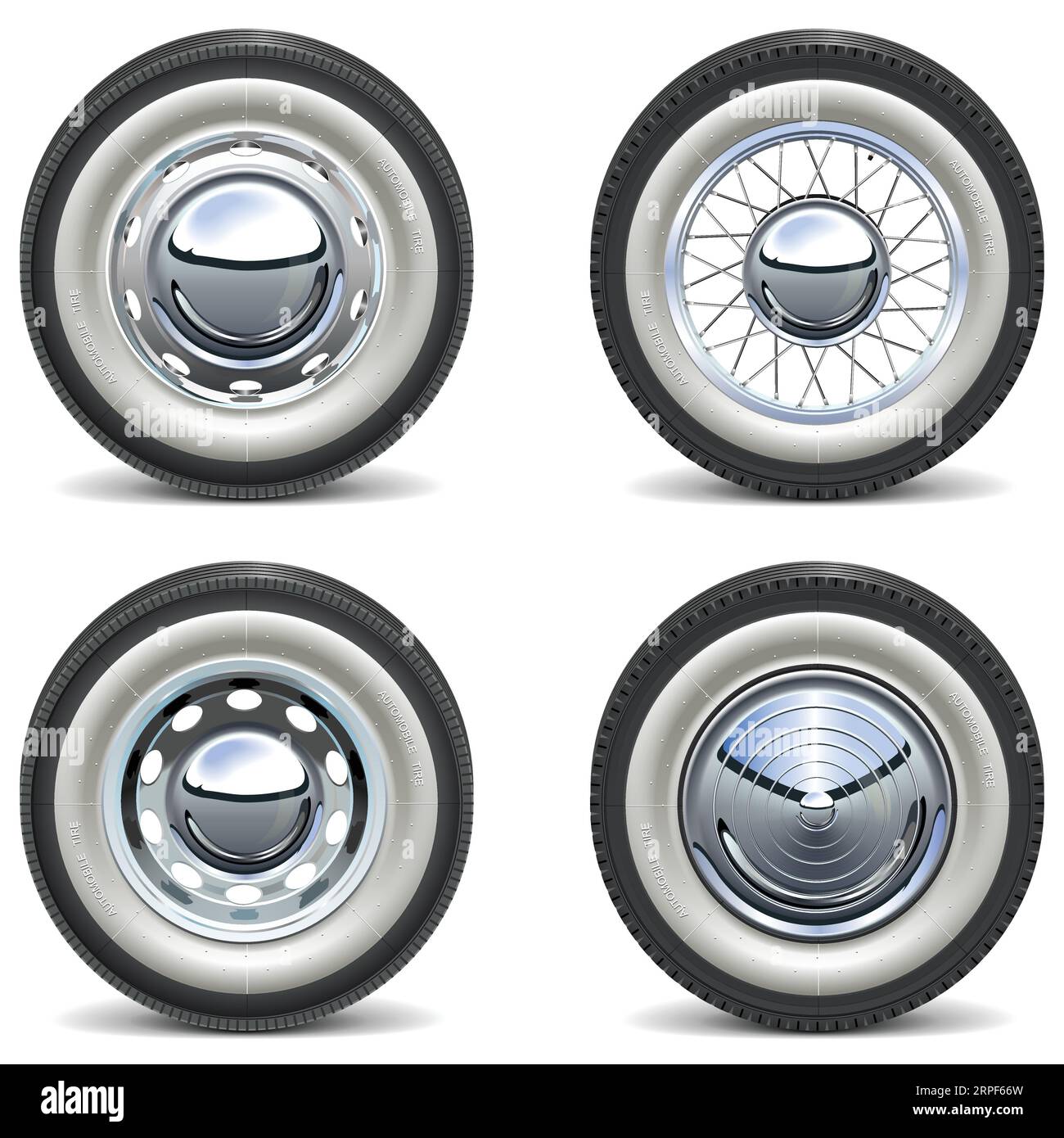 Vintage car chrome wheels Stock Vector Images - Alamy