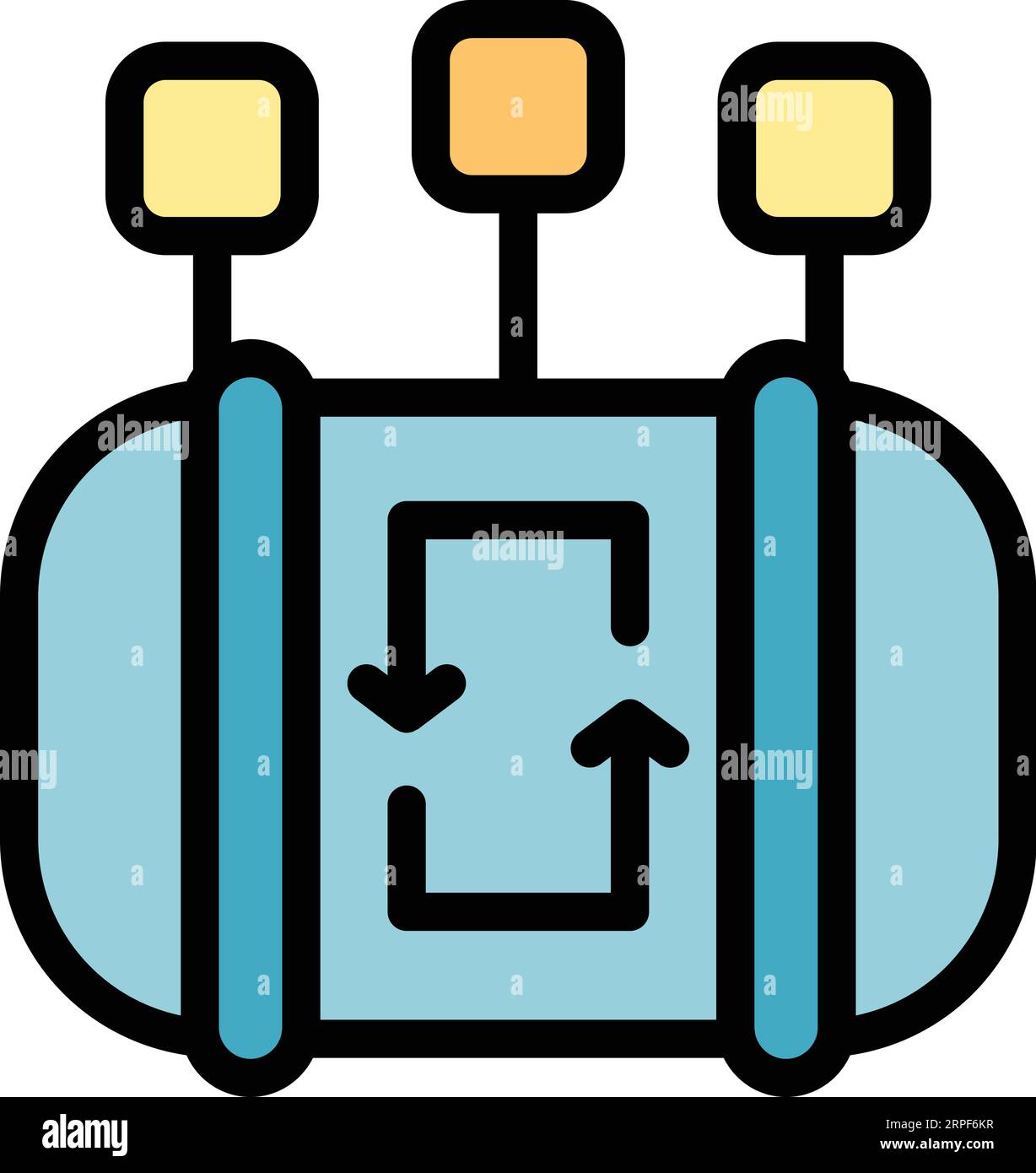 Biogas tank icon outline vector. Eco cycle. Fuel space color flat Stock ...