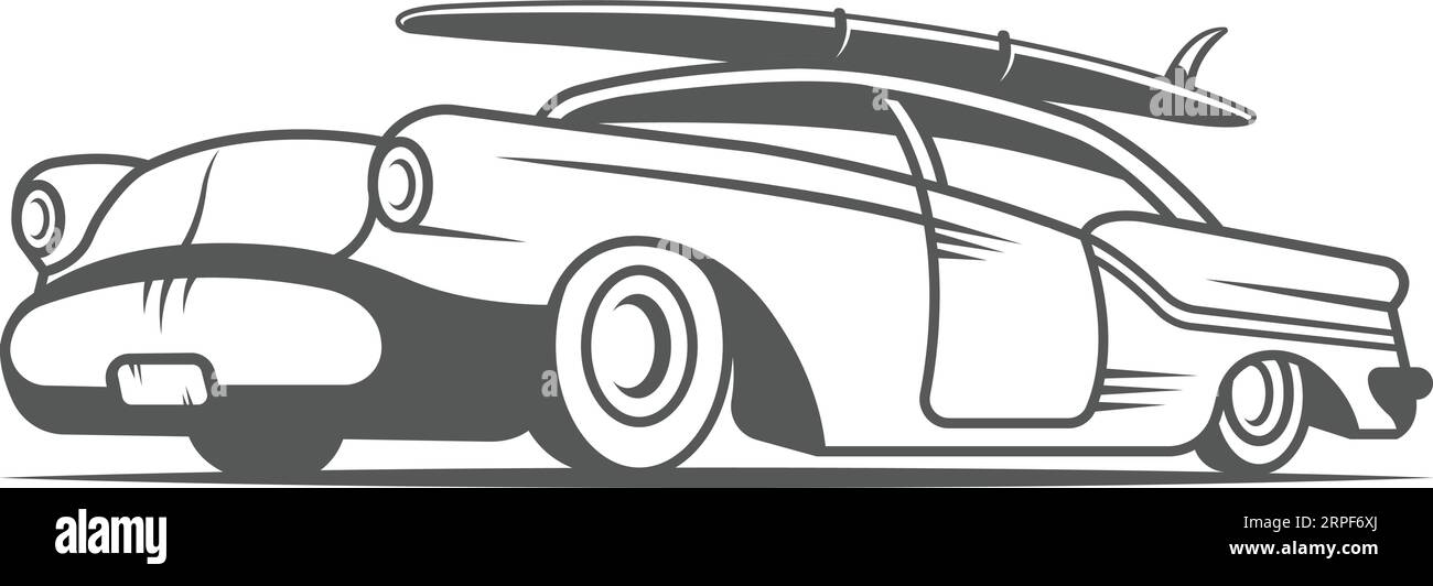 Retro surf car Black and White Stock Photos & Images - Alamy
