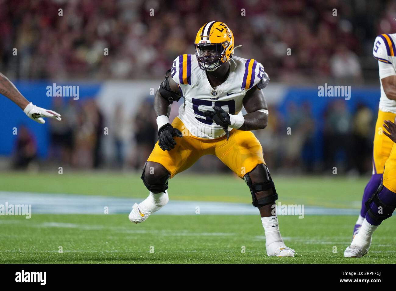 ORLANDO, FL - SEPTEMBER 03: LSU Tigers offensive lineman Emery Jones Jr ...