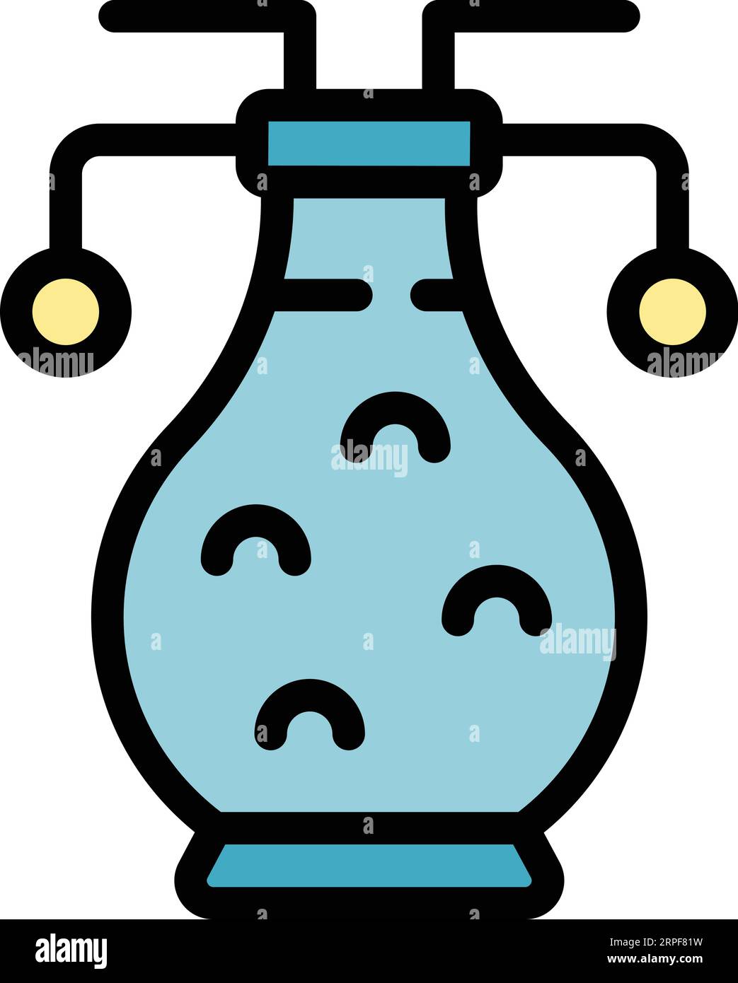 Biogas flask icon outline vector. Renewable energy. Futuristic station ...