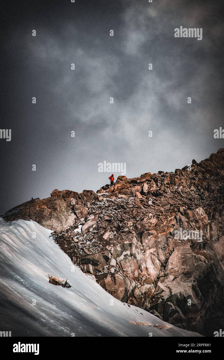 Climber on top of mountain hi-res stock photography and images - Alamy
