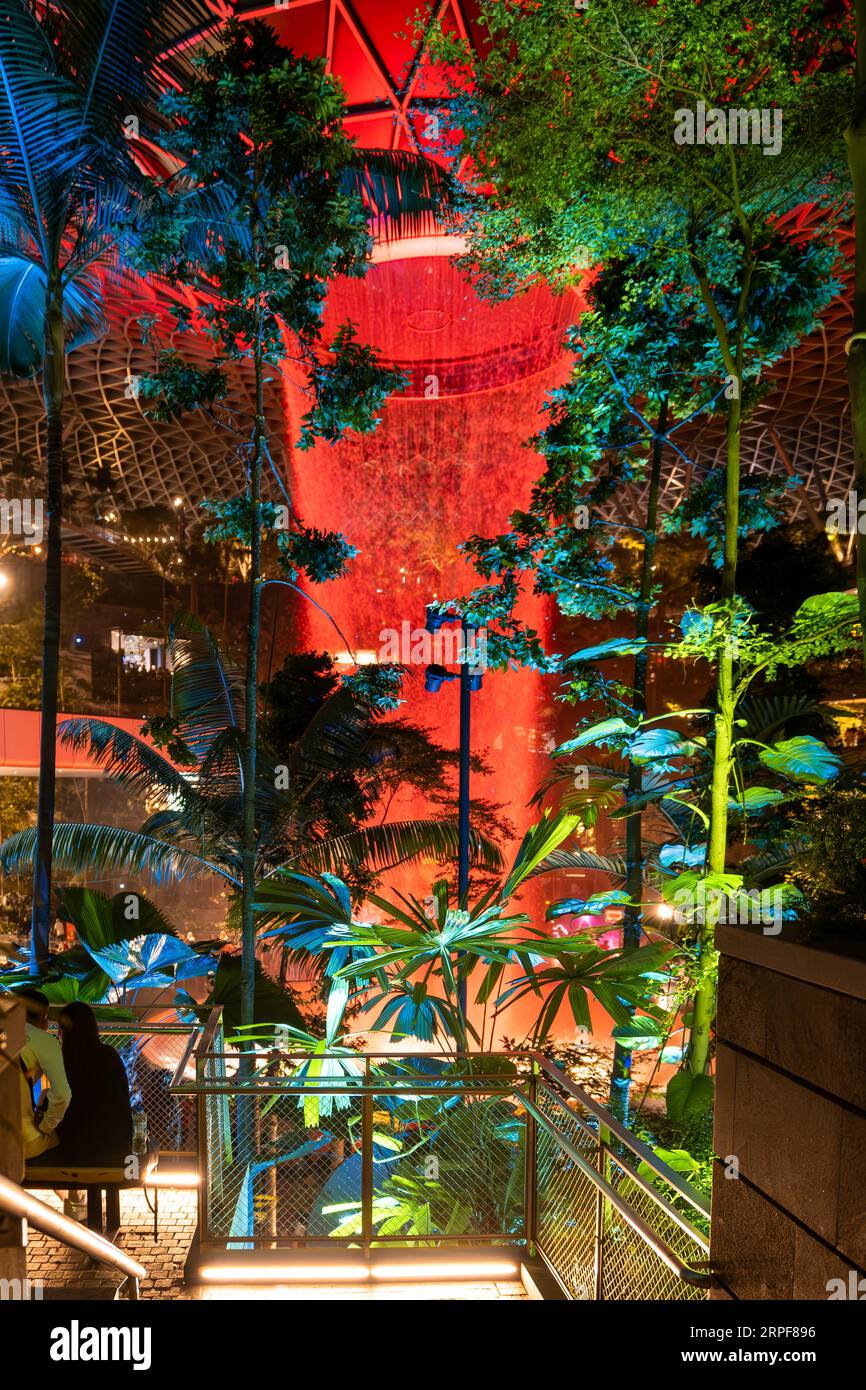Jewel Changi Airport Rain Vortex, the largest indoor waterfall in the ...