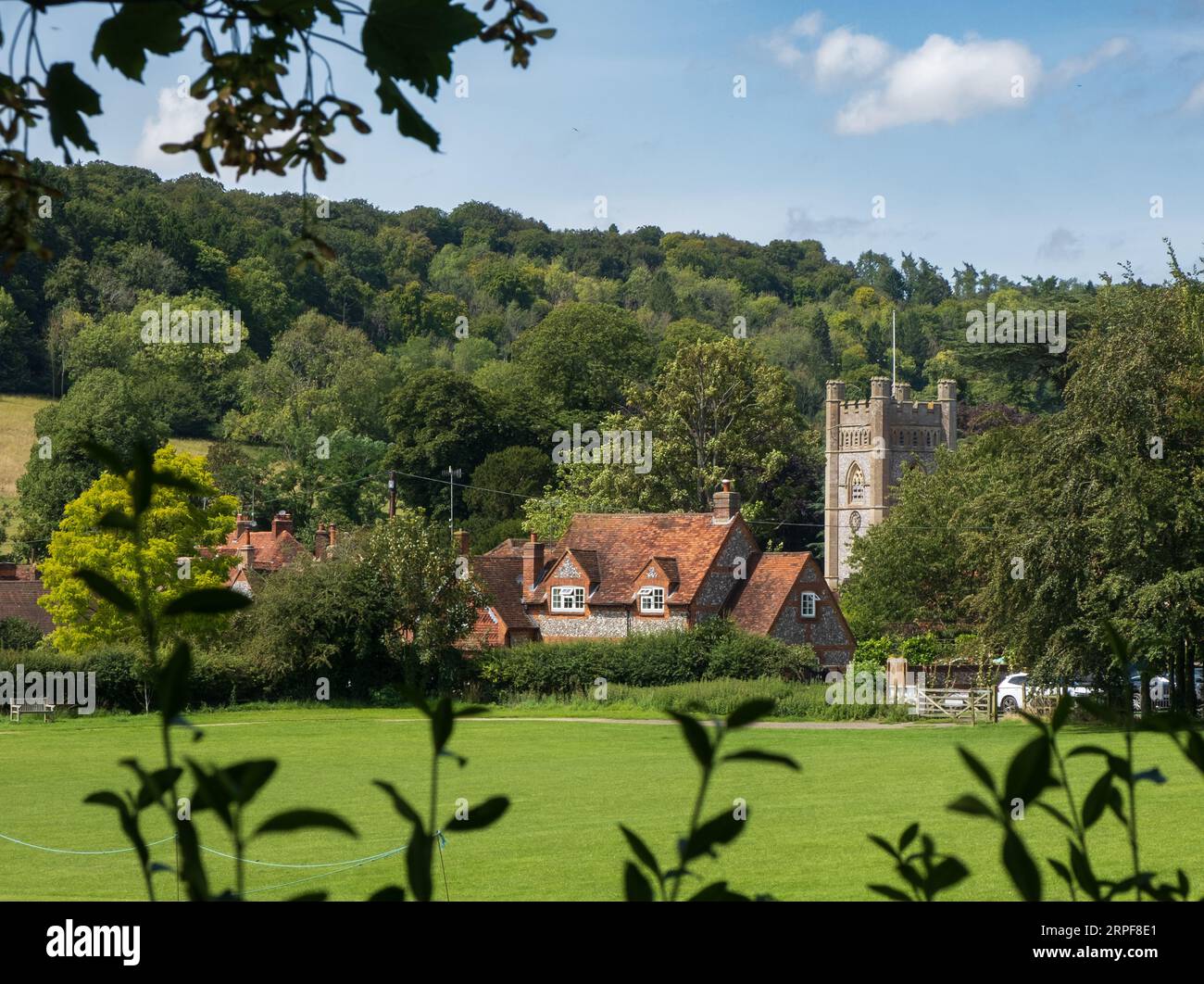 Church of St Many the Virgin in village of Hambleden, Chiltern hills ...