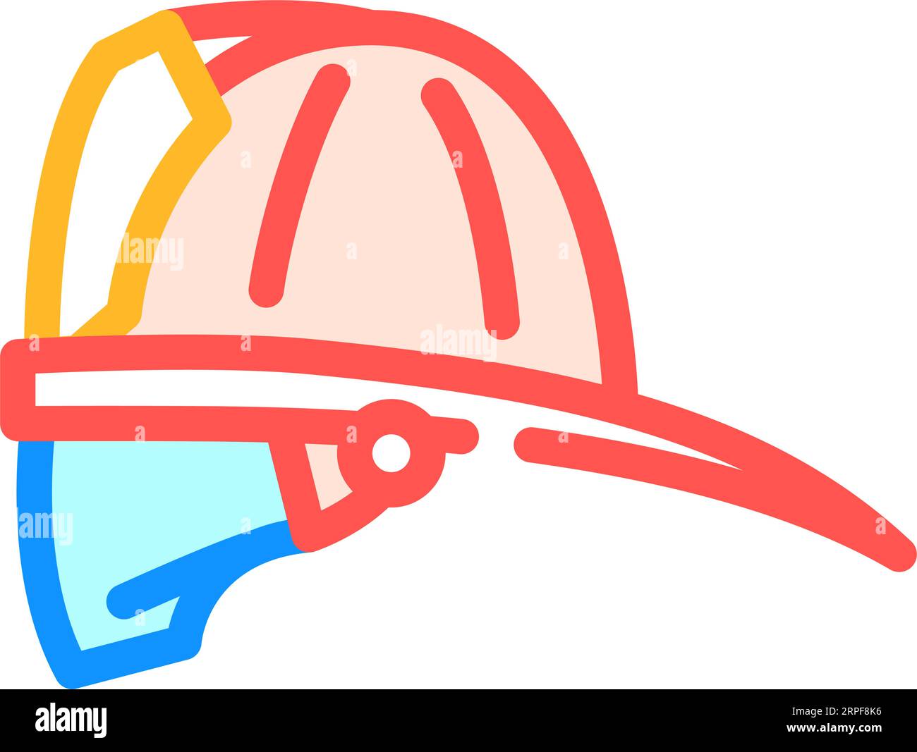 firefighter hat cap color icon vector illustration Stock Vector Image ...