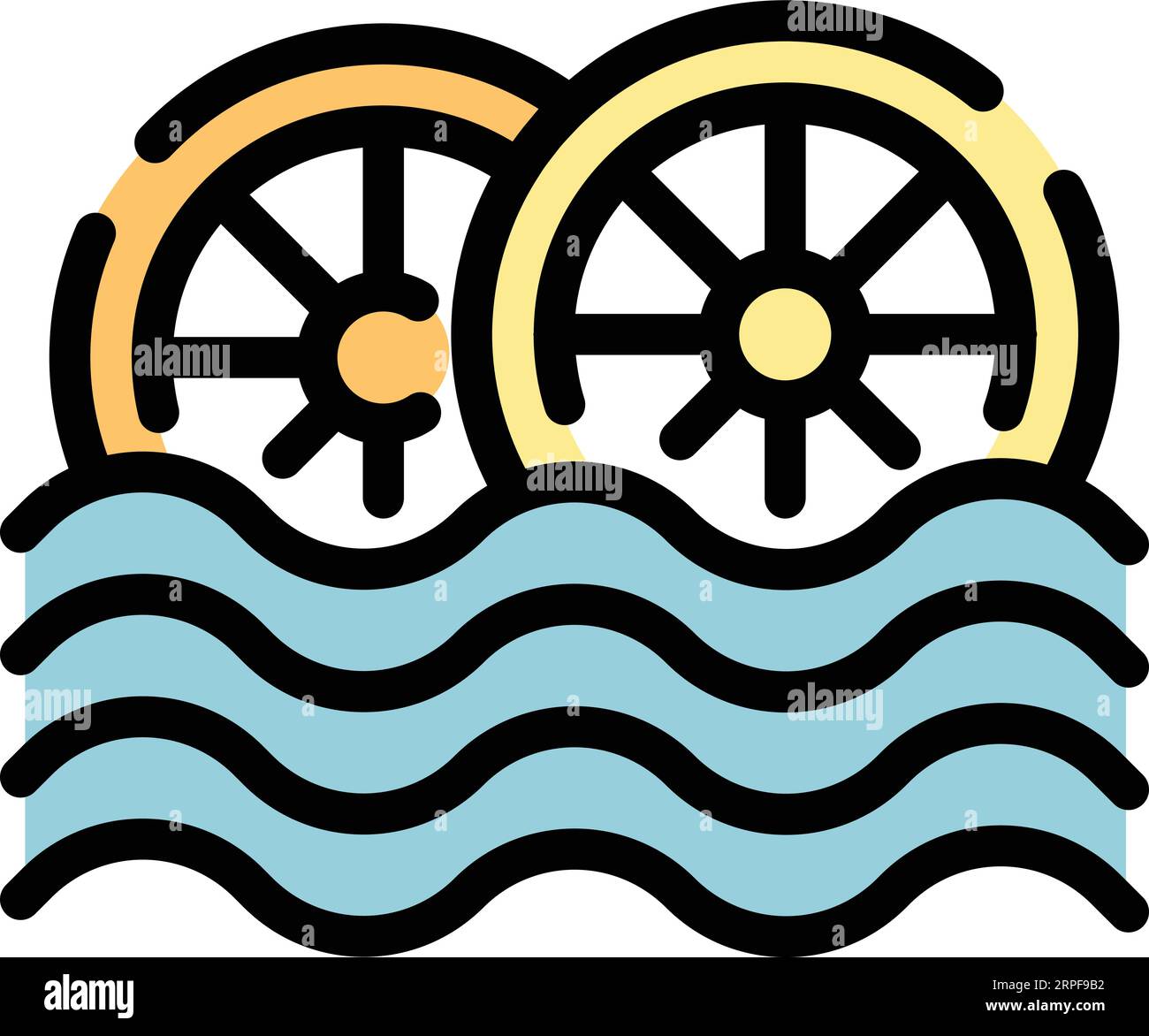 Water energy icon outline vector. Eco station. Cycle biogas color flat ...