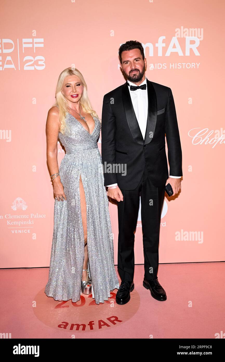 Italy. 03rd Sep, 2023. Monica Bacardi, Andrea Iervolino 80th Venice ...