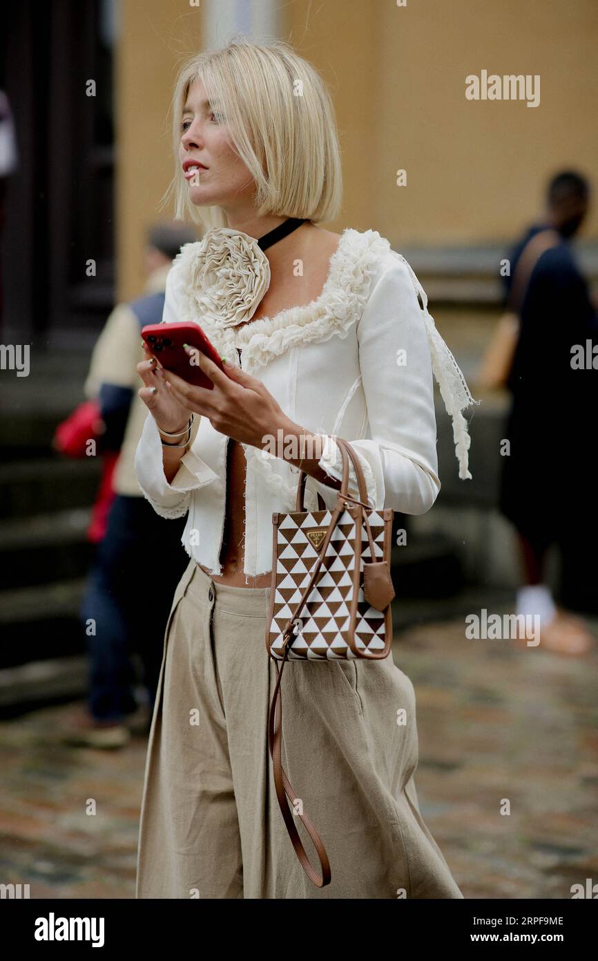 Copenhagen, Denmark. 09th Aug, 2023. Street style, Ella Karberg ...