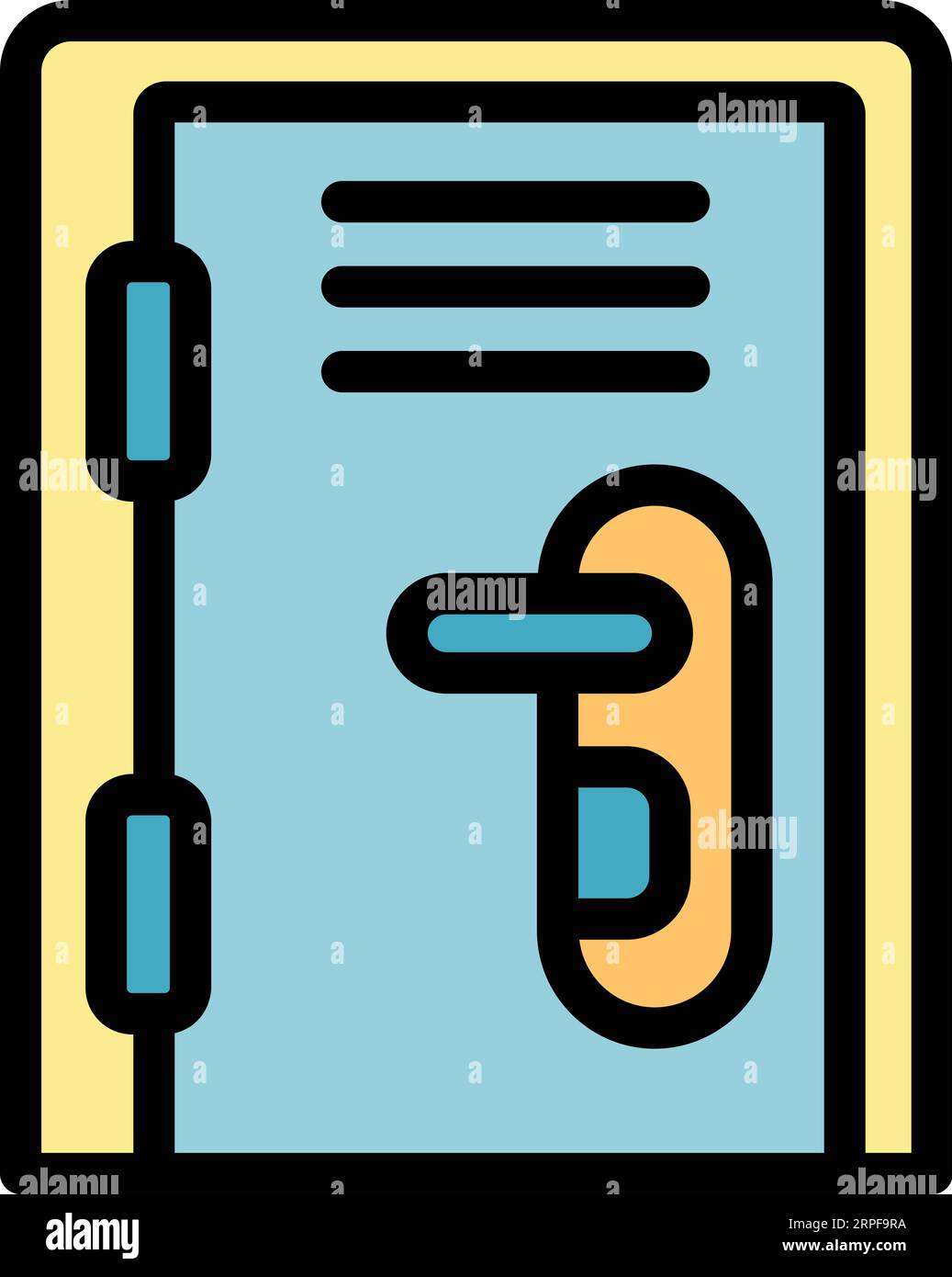 Front door icon outline vector. Home doorway. Wooden design color flat ...