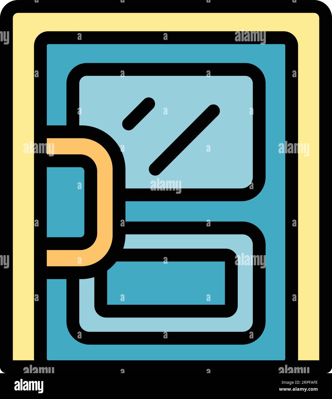 Door lock icon outline vector. Glass design. Office knob color flat ...