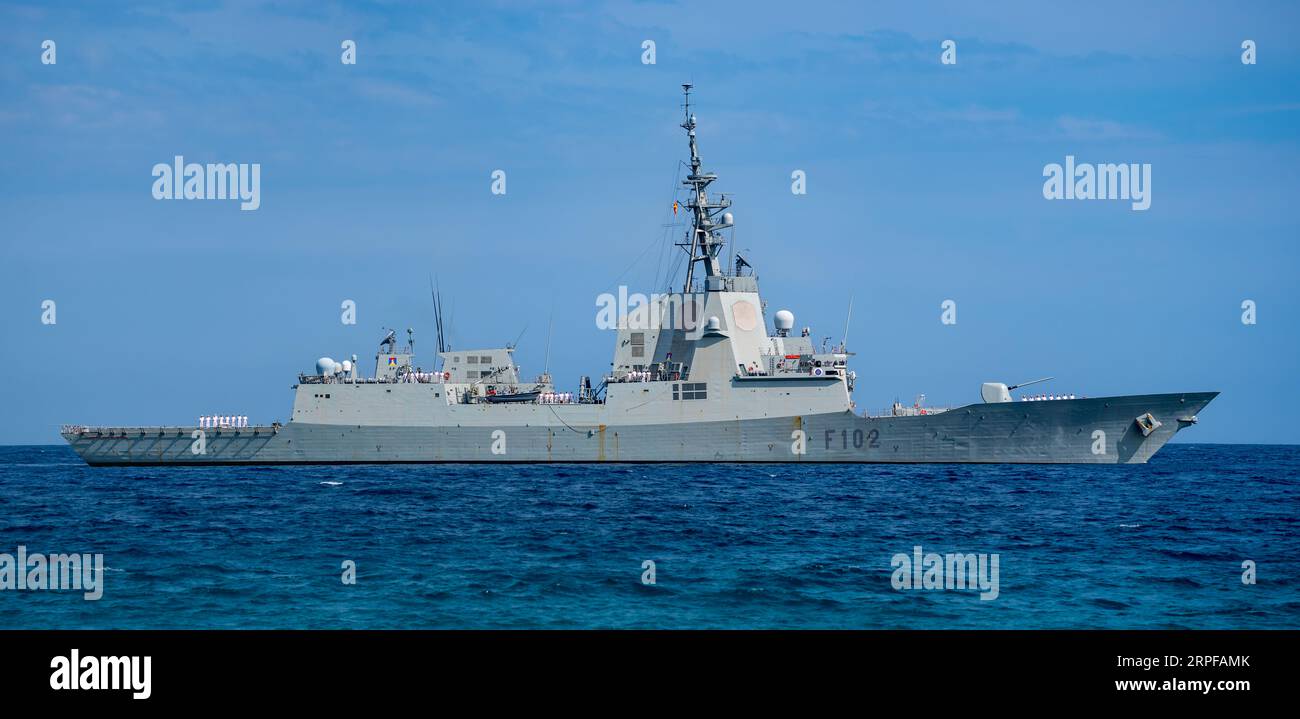 Alvaro de Bazan class frigate, F 102 Almirante Juan de Borbon of the ...