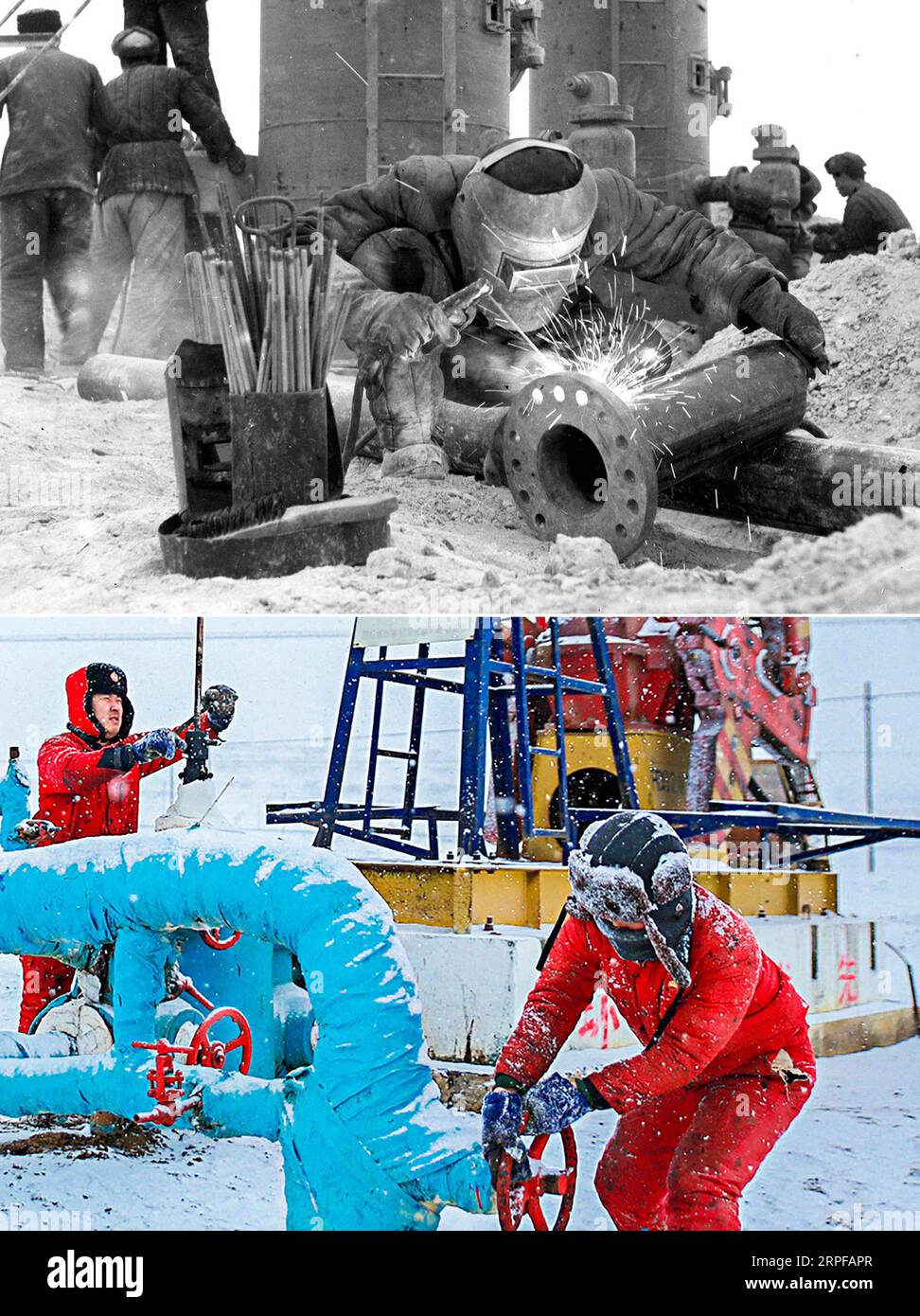 190919 -- BEIJING, Sept. 19, 2019 -- Top: File photo taken in 1959 by ...