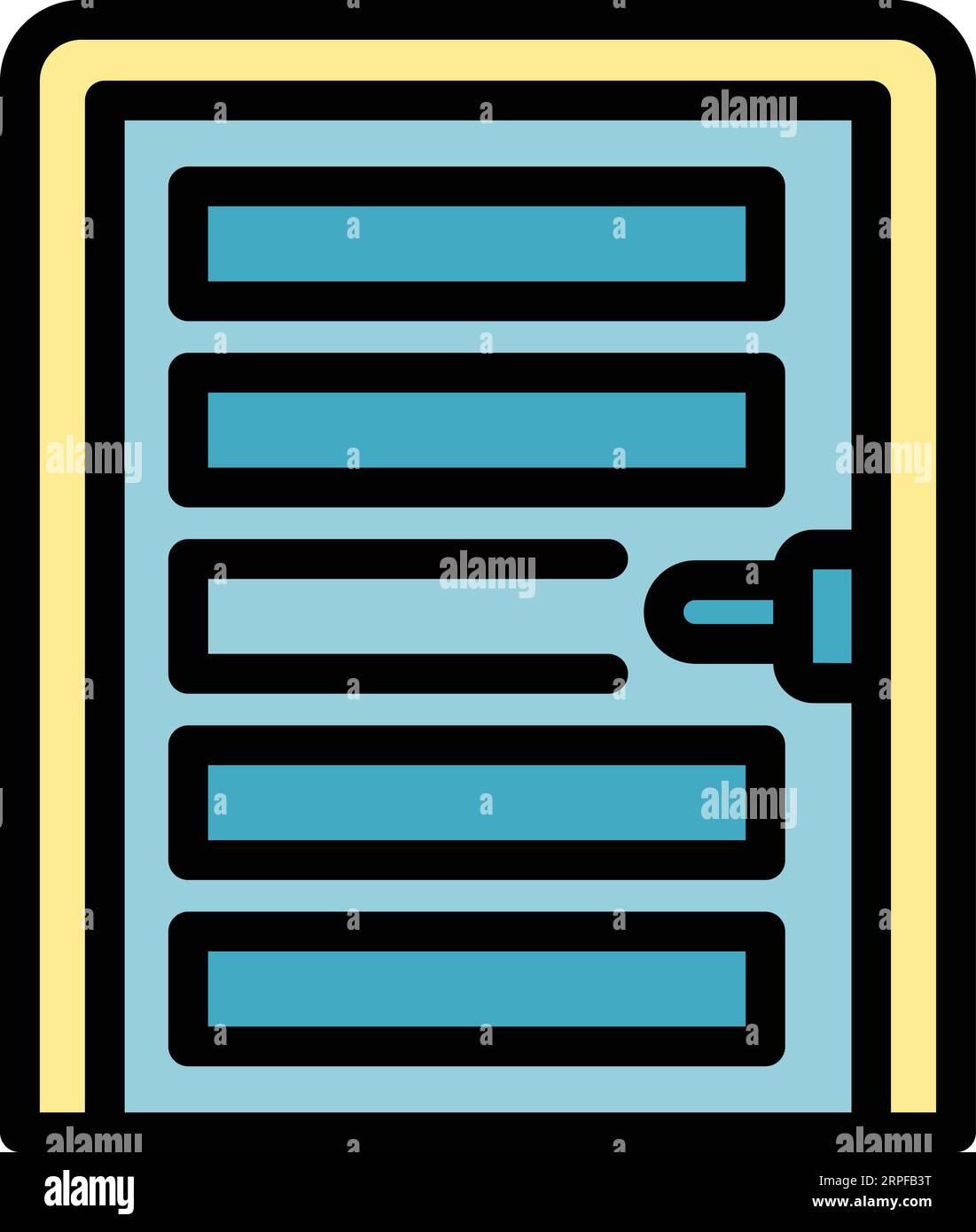 External door icon outline vector. House wall. Building office color ...