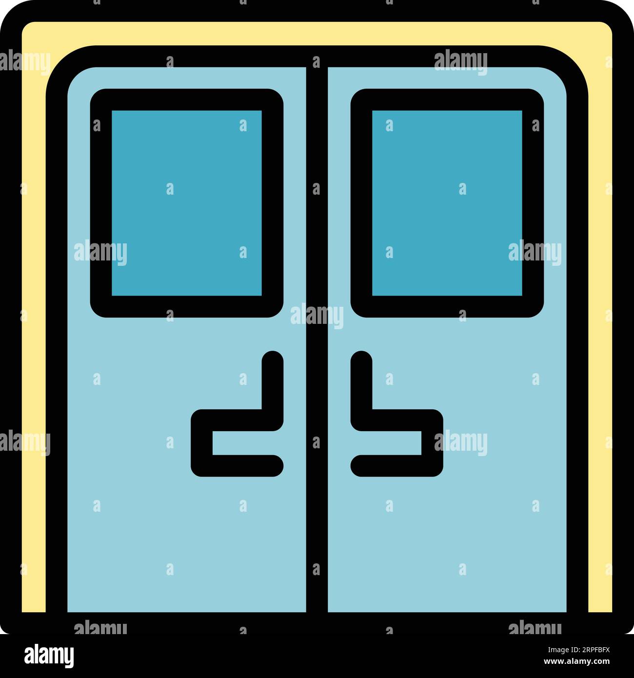 Big hospital door icon outline vector. Front design. Wall office color ...