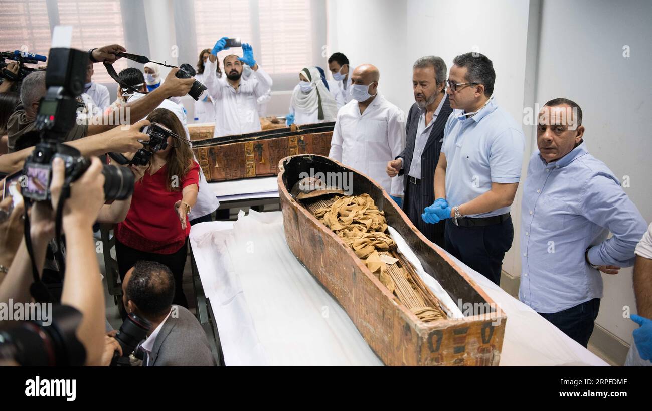 Egyptian mummy sarcophagus on display hi-res stock photography and ...