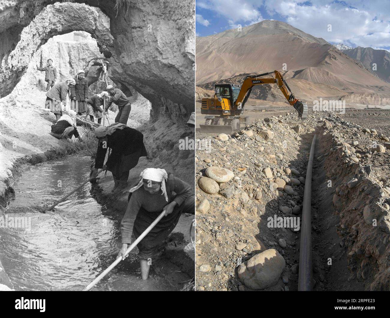 190922 -- BEIJING, Sept. 22, 2019 -- Left: File photo taken in 1963 by ...