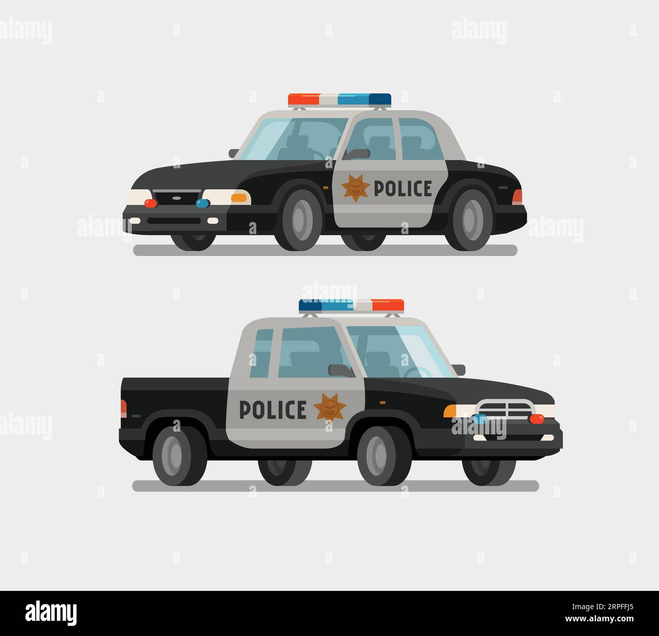 Police car with lights flashing Stock Vector Images - Alamy