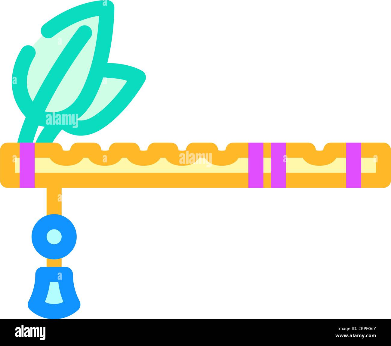 krishna flute hinduism color icon vector illustration Stock Vector ...