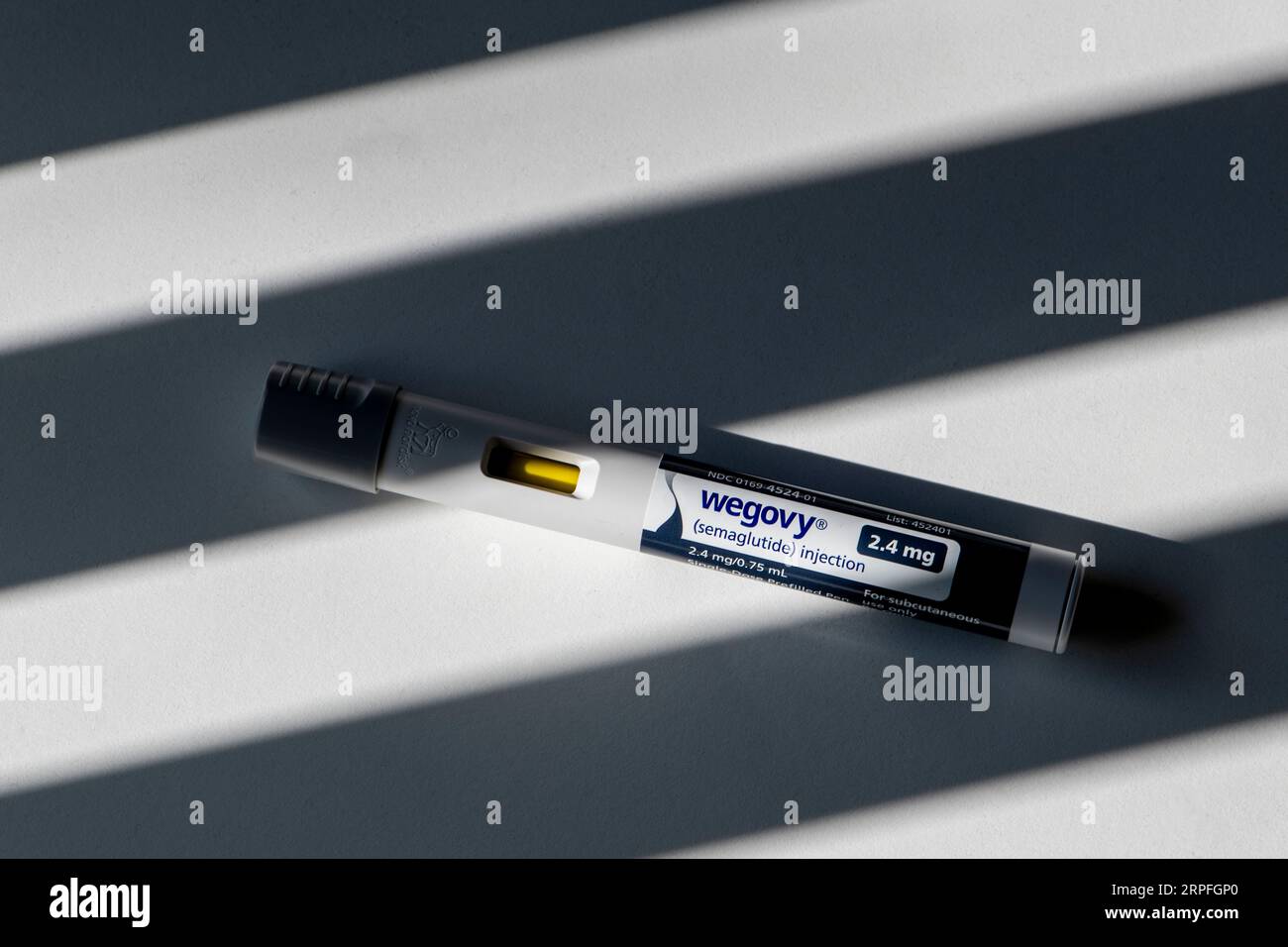 Still life of Wegovy an injectable prescription weight loss medicine ...