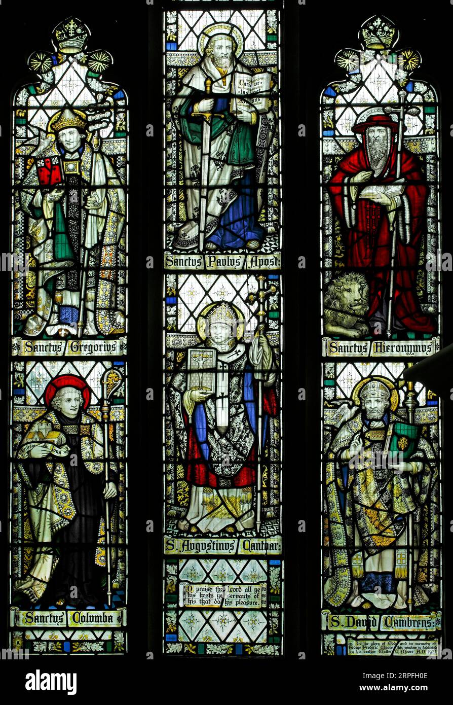 Saint Gregory, Saint Columba, Saint Paul, St Augustine, St David, Saint Hieronymus, all depicted ...