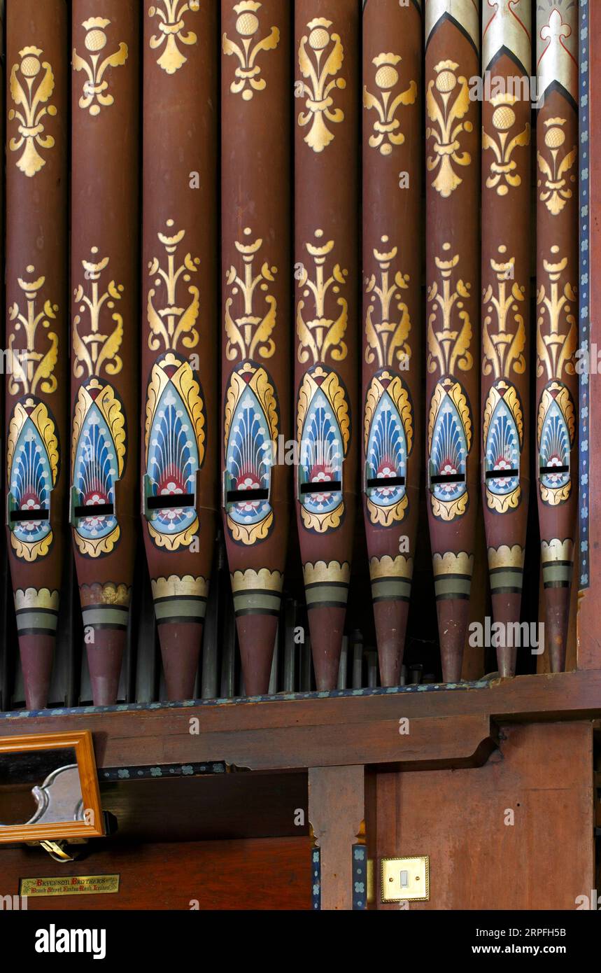 Organ with painted decorative organ pipes, by Bryceson Brothers, Brook ...