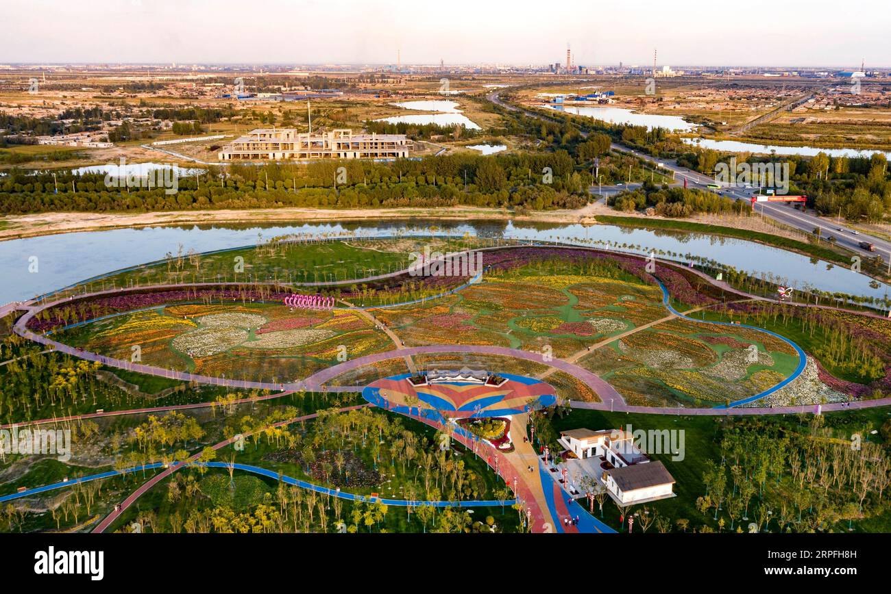 190924 -- SHIZUISHAN, Sept. 24, 2019 -- Aerial photo taken on Sept. 23 ...