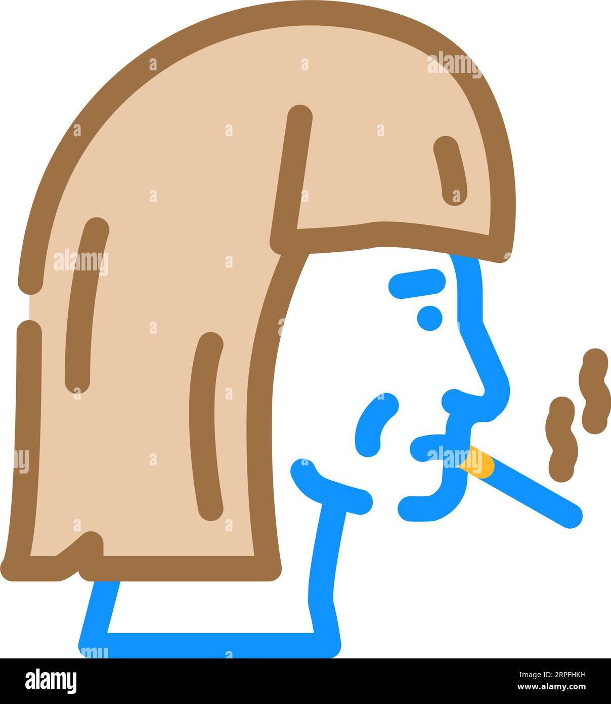 female smoking cigarette color icon vector illustration Stock Vector ...