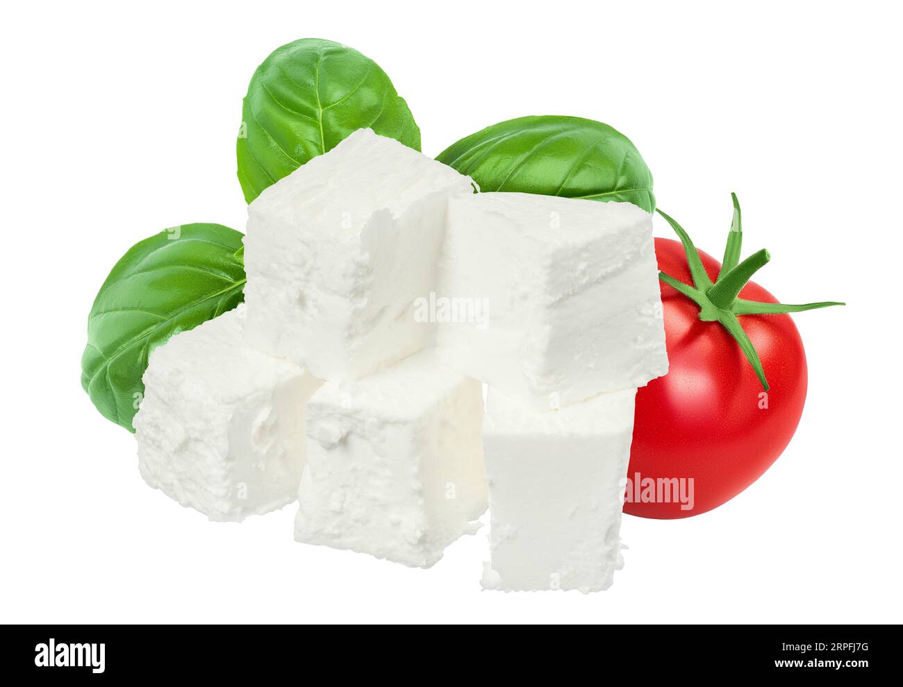 Feta cheese isolated on white background. With full depth of field ...