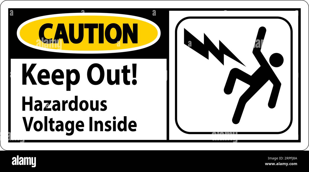 Caution Sign - Keep Out Hazardous Voltage Inside Stock Vector Image ...